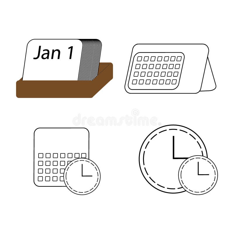 Modern Design Element. Vector Calendar Clock. Stock Vector ...