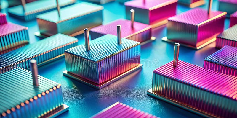 Modern Design Elements a Striking 3D Illustration of Metallic Staples ...