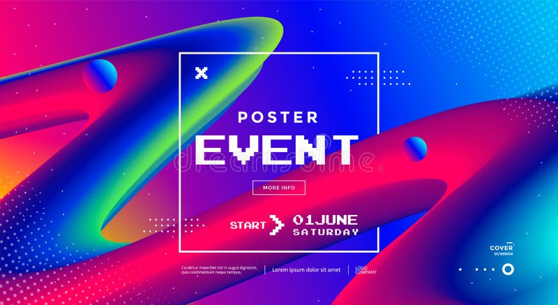 Modern Design Event Poster with 3d Flow Shape Stock Vector ...