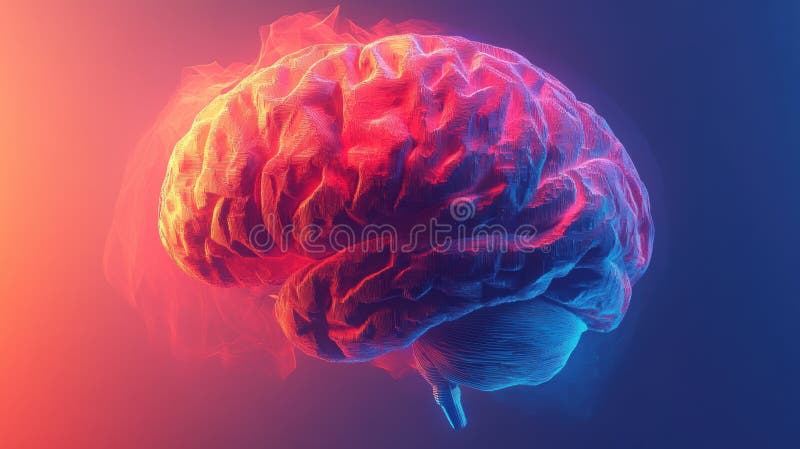 Modern Design Featuring Abstract Geometric Shapes Forming a Brain ...