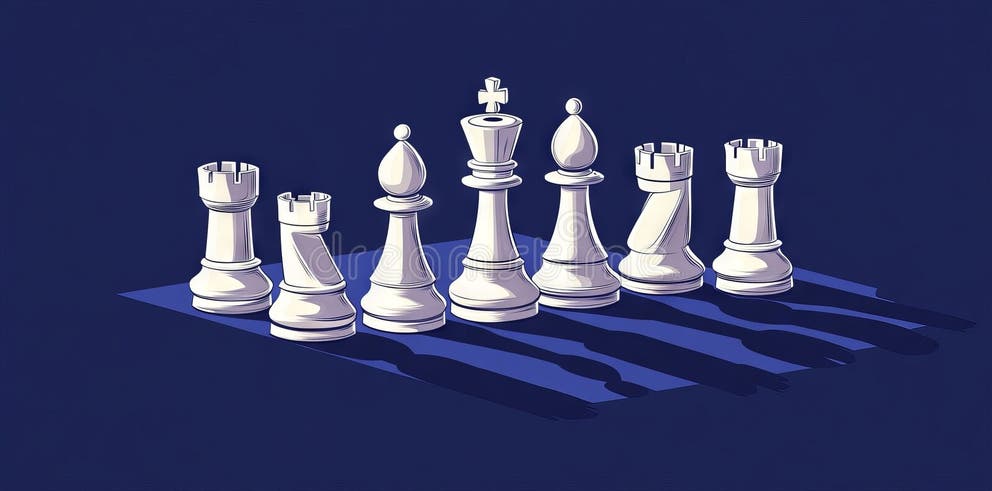 A Modern Design Featuring Chess Pieces on a Blue Backdrop with ...