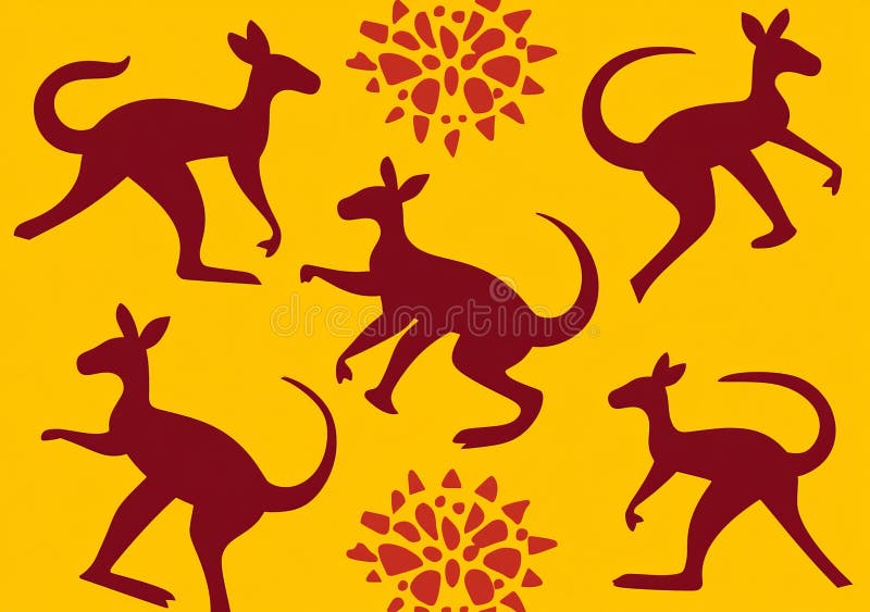 A Modern Design Featuring Ethnic Australian Motifs with Vibrant ...
