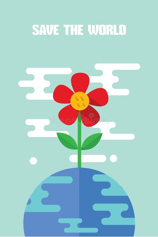 Modern Design Flat Character Save the World Illustration Stock ...