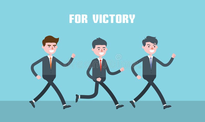 Modern Design Flat Character Victory Vector Illustration Stock Vector ...