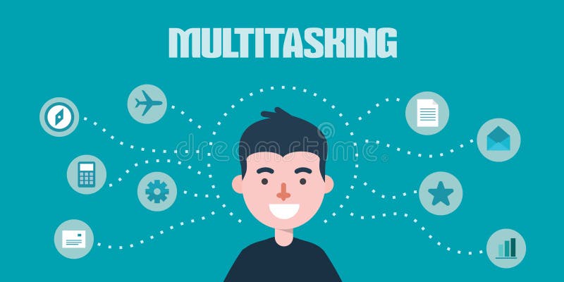 Modern Design Flat Multitasking Vector Illustration Stock Vector ...