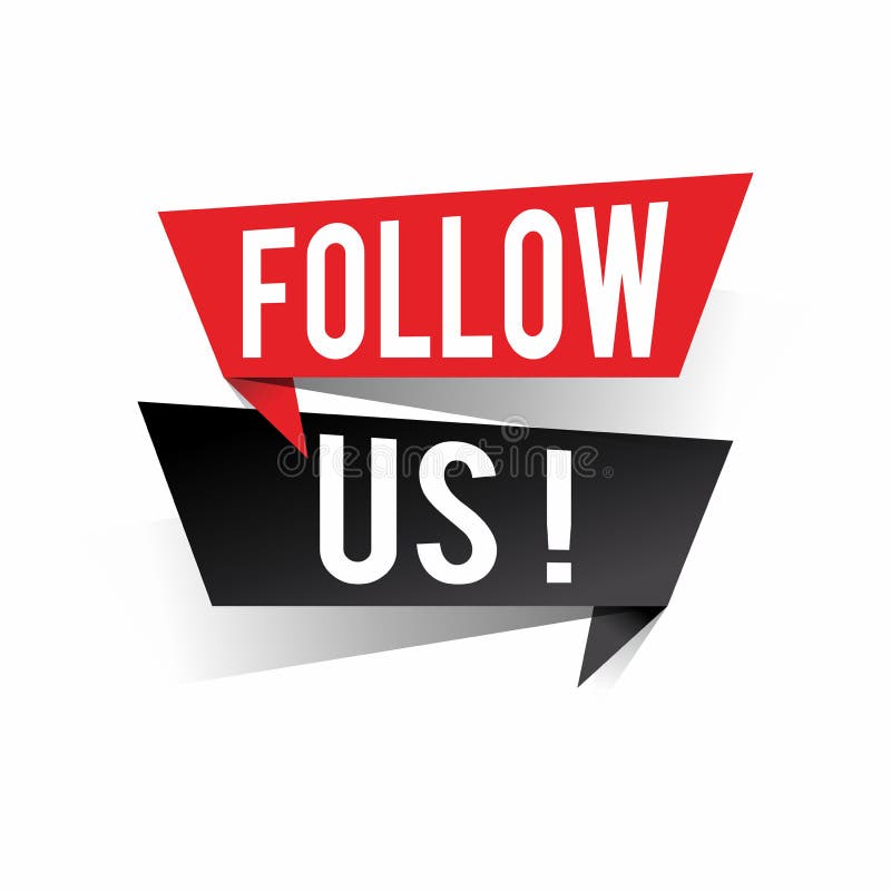 Modern Design Follow Us Text on Speech Bubbles Concept Stock ...
