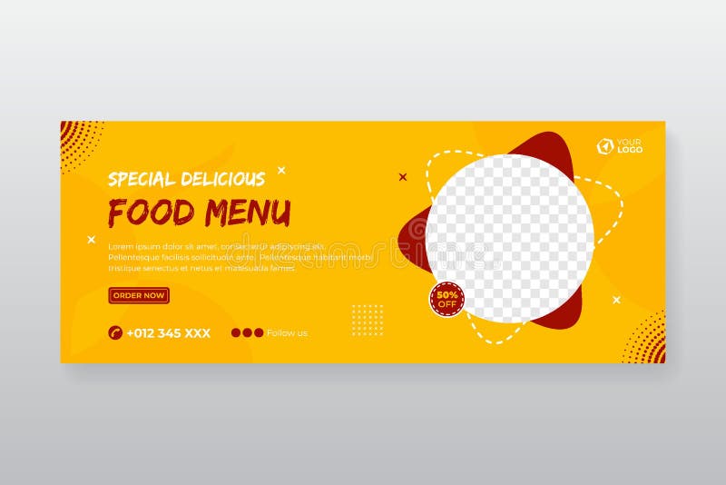 Modern Design Food Menu Banner Template Stock Vector - Illustration of ...