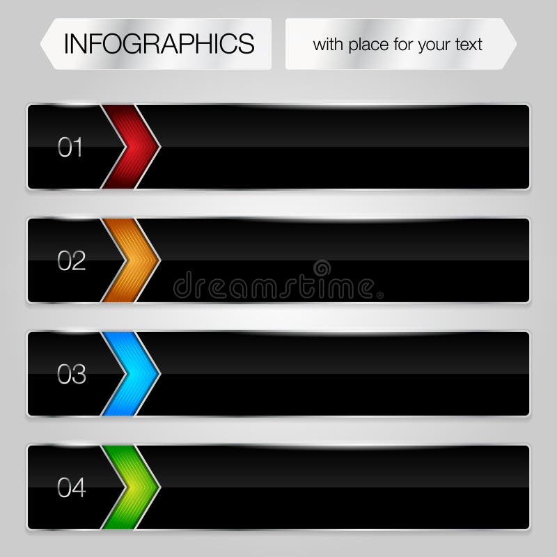 Modern Design Glossy Metal Frames for Info Graphic Stock Vector ...