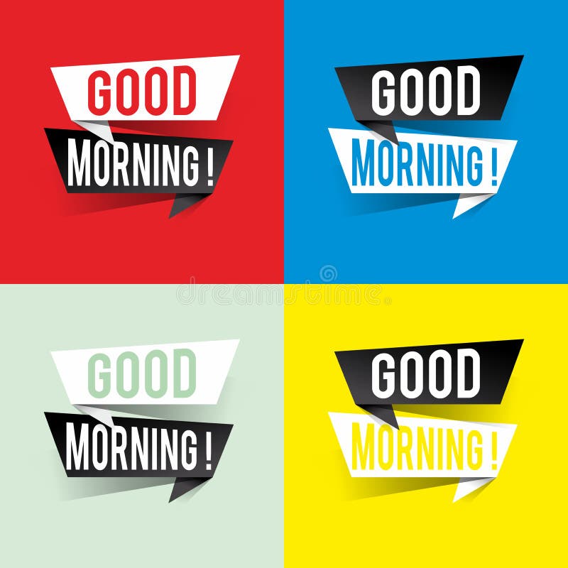 Modern Design Good Morning Text on Speech Bubbles Concept Stock ...