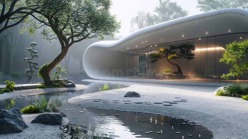 Modern Design of a House in Nature. Environmental Design Stock Photo ...