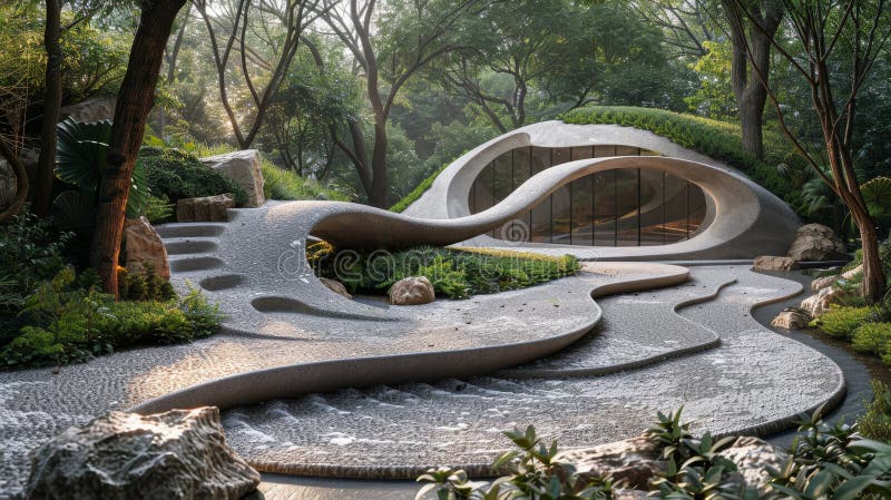 Modern Design of a House in Nature. Environmental Design Stock Photo ...