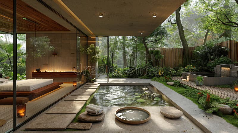 Modern Design of a House in Nature. Environmental Design Stock Photo ...