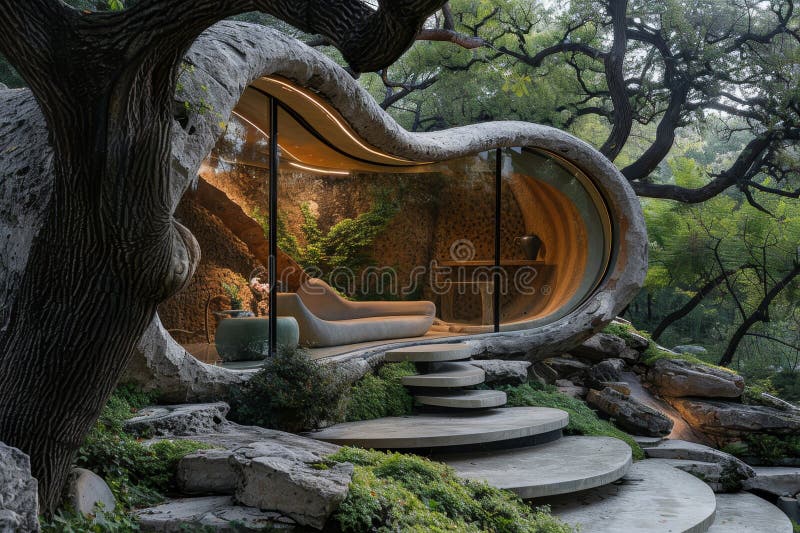 Modern Design of a House in Nature. Environmental Design Stock Image ...