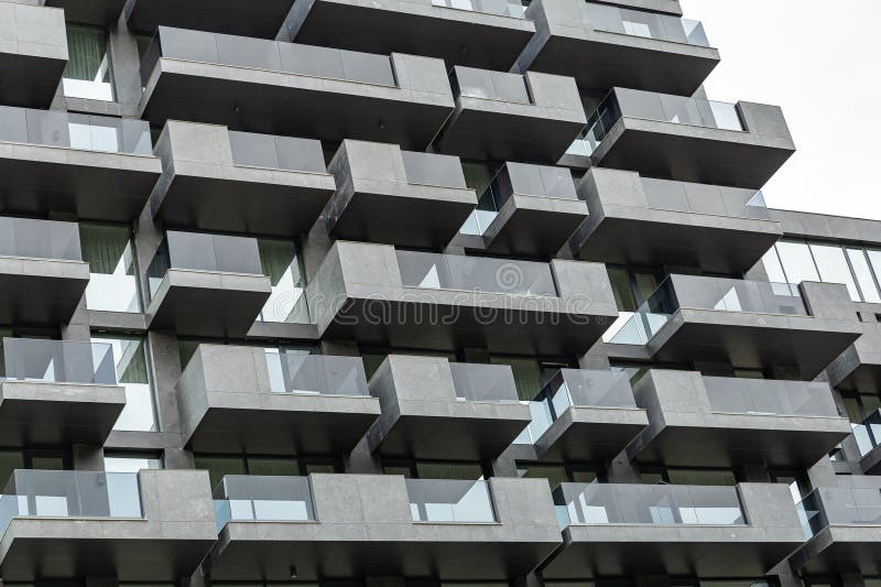 Modern Design of Houses Built for Families Stock Image - Image of ...