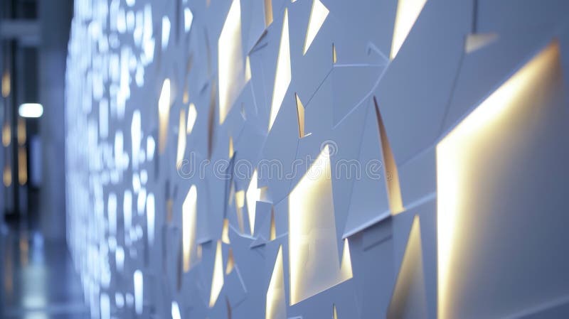 Modern Design Illuminated Wall Creating Intriguing Light Patterns Stock ...