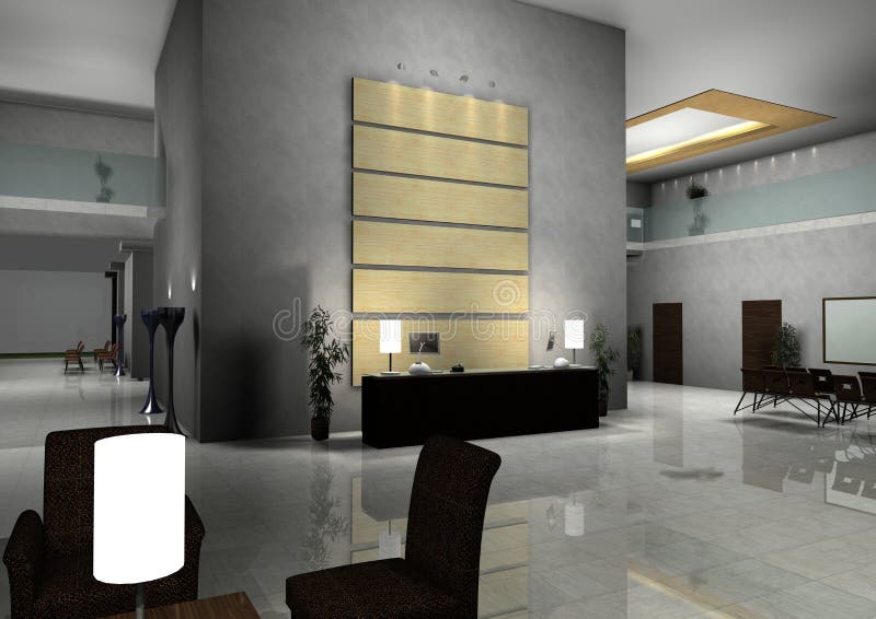 Modern Design Interior of Hall,corridor. Stock Illustration ...