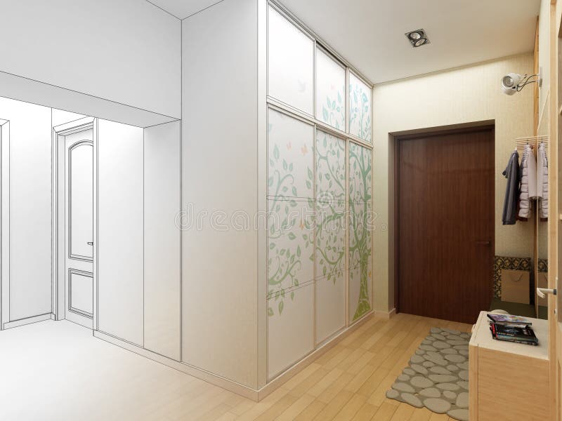 Modern Design Interior of Hall,corridor Stock Photo - Image of indoor ...