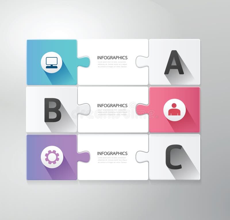 Modern Design Jigsaw Style Infographic Template Ve Stock Vector ...