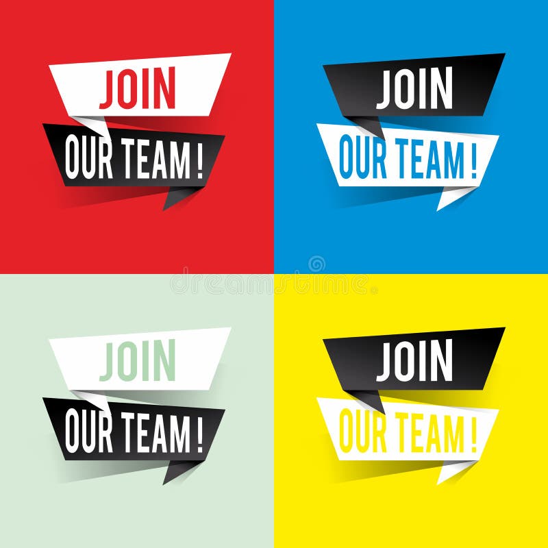 Modern Design Join Our Team Text on Speech Bubbles Concept Stock Vector ...