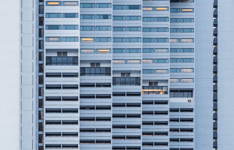 Modern Design Layer Building Facade Night Scene Stock Image - Image of ...