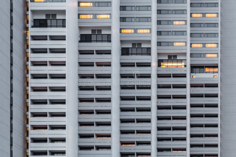 Modern Design Layer Building Facade Night Scene Stock Photo - Image of ...