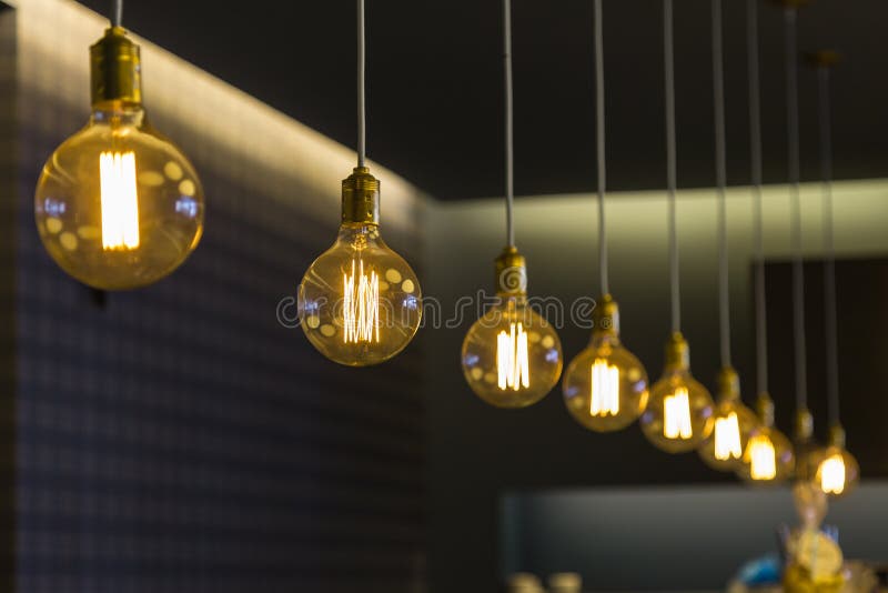 Modern Design Light Bulbs in Row Stock Photo - Image of power ...