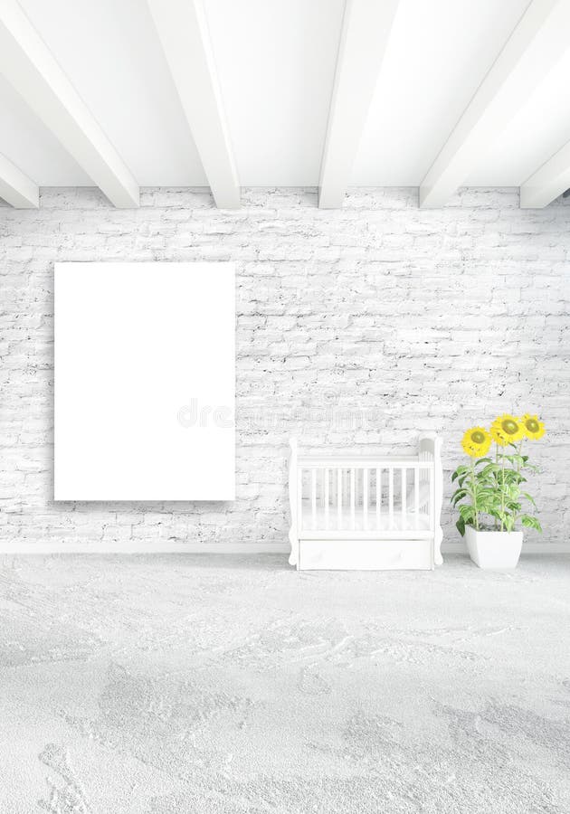 Vertical Modern Interior Bedroom or Living Room with Eclectic Wall and ...