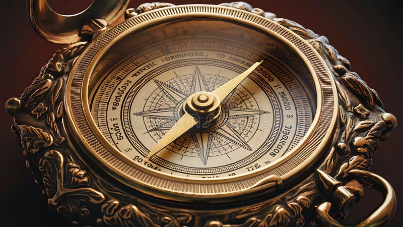 Modern Design Metal Compass Stock Illustration - Illustration of gauge ...