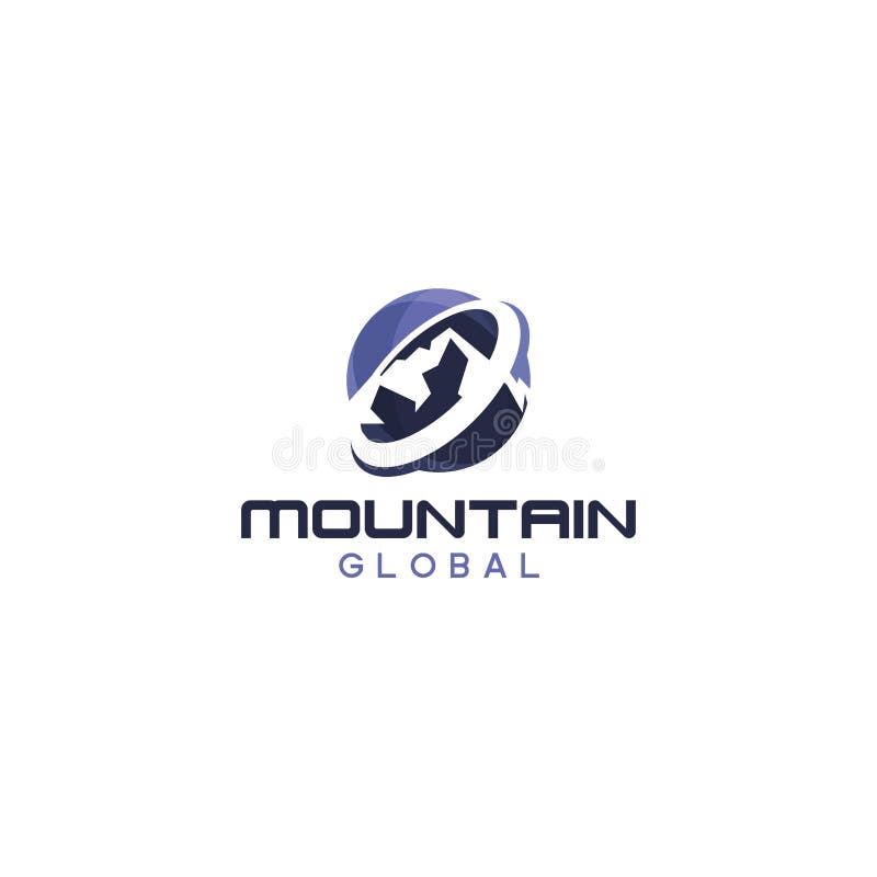 Modern Design MOUNTAIN GLOBAL World Logo Design Stock Vector ...