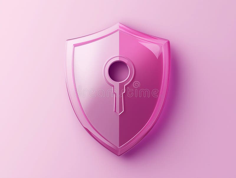 Modern Design of a Pink Shield with a Keyhole in the Center ...