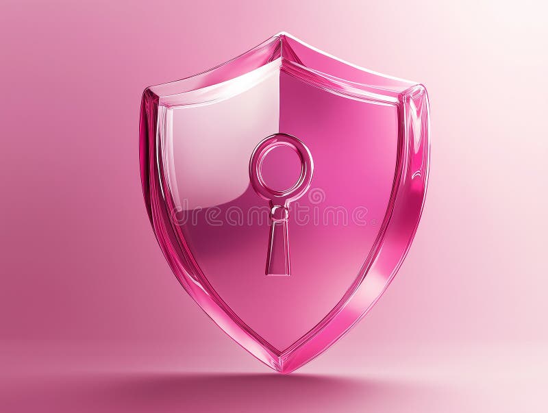 Modern Design of a Pink Shield with a Keyhole in the Center ...
