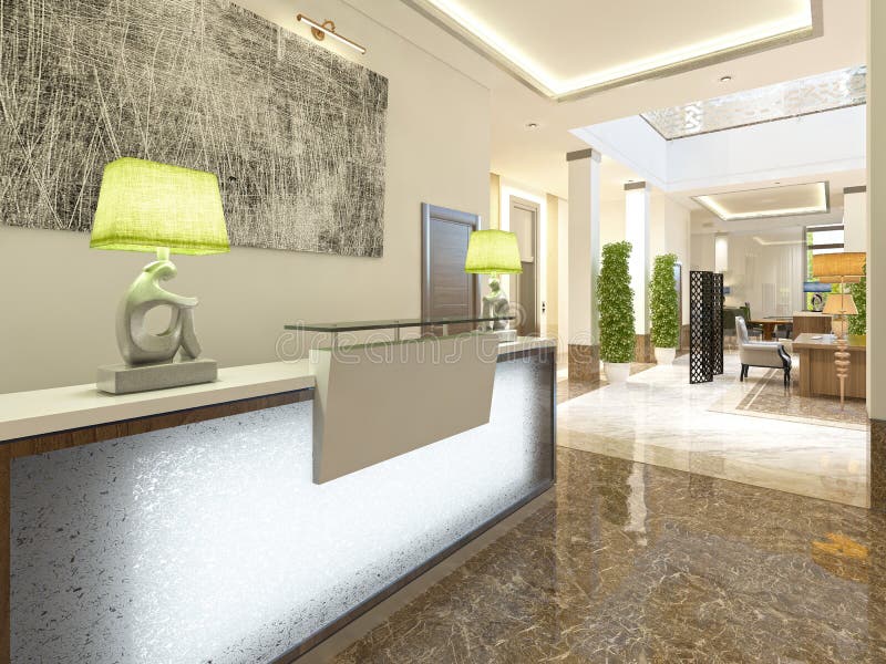 Modern Design Reception Area. Stock Illustration - Illustration of ...