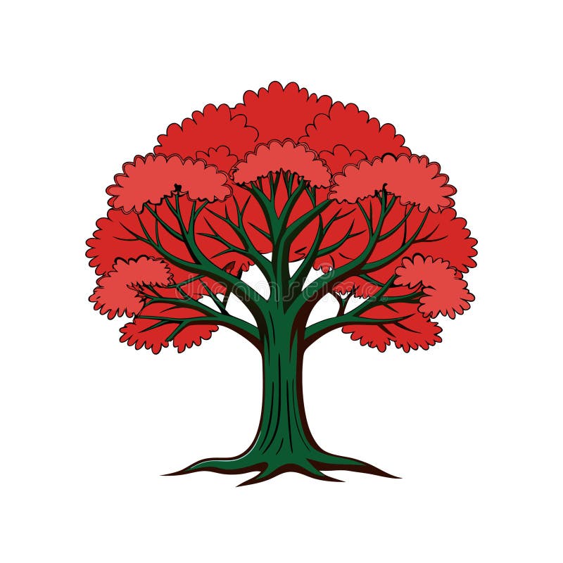 Modern Sassafras Tree Design with Bold Features Stock Illustration ...