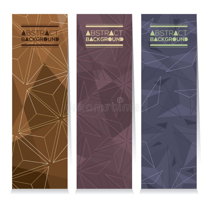 Modern Design Set of Different Three Stripes Graphic Vertical Banners ...