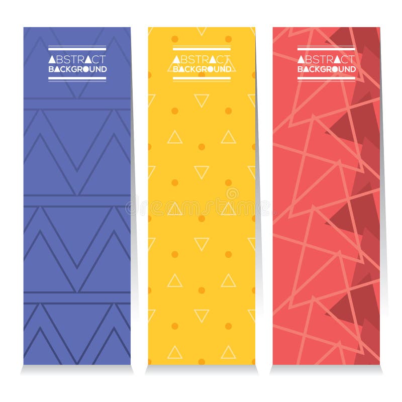 Modern Design Set of Different Three Stripes Graphic Vertical Banners ...