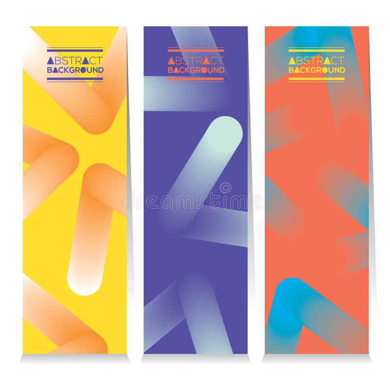 Modern Design Set of Three Abstract Vertical Banners Stock Vector ...