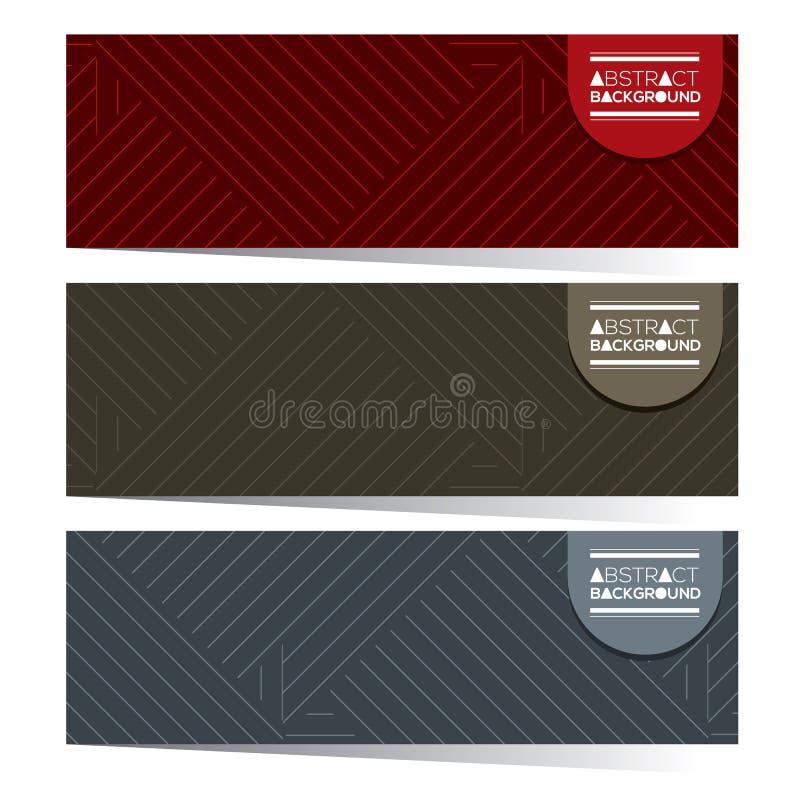 Modern Design Set of Three Colorful Graphic Horizontal Banners Stock ...
