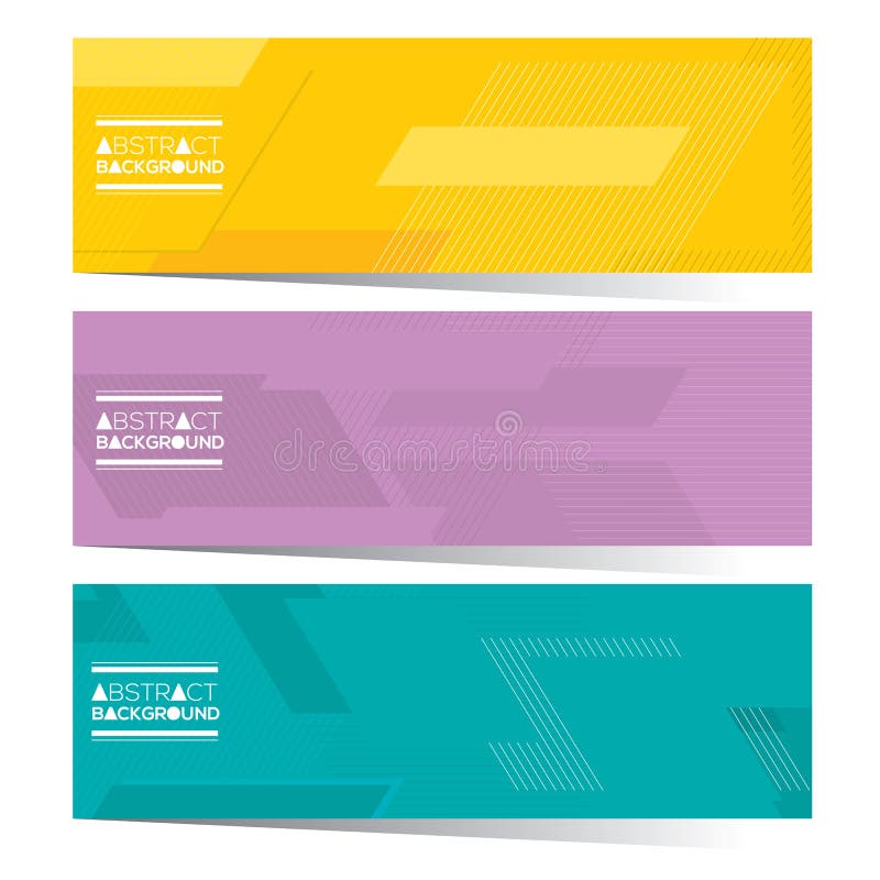 Modern Design Set of Three Colorful Graphic Horizontal Banners Stock ...