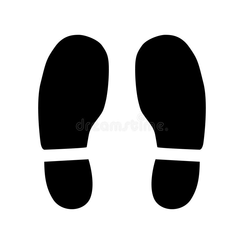 Modern Design Shoes Foot Step Icon on White Background Stock Vector ...