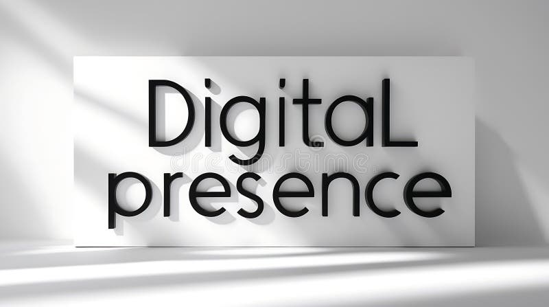 Modern Design Showcasing the Phrase Digital Presence Against a Clean Background Stock Photo ...