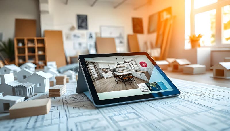 AI-Powered Home Design Visualization Stock Illustration - Illustration ...