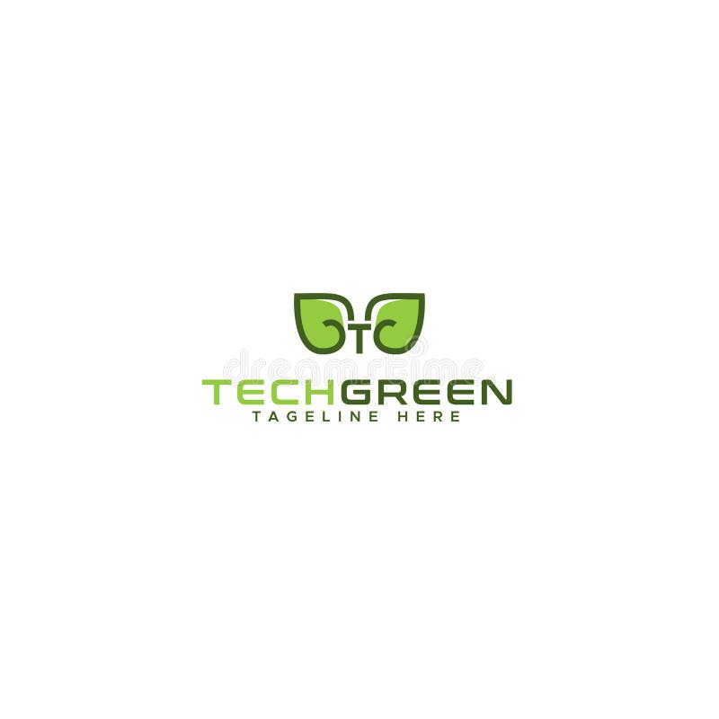 Modern Design TECH GREEN Future Leaf Logo Design Stock Vector ...