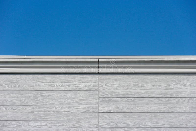 Modern Design Top Part of High Building Wall with Clear Blue Sky ...