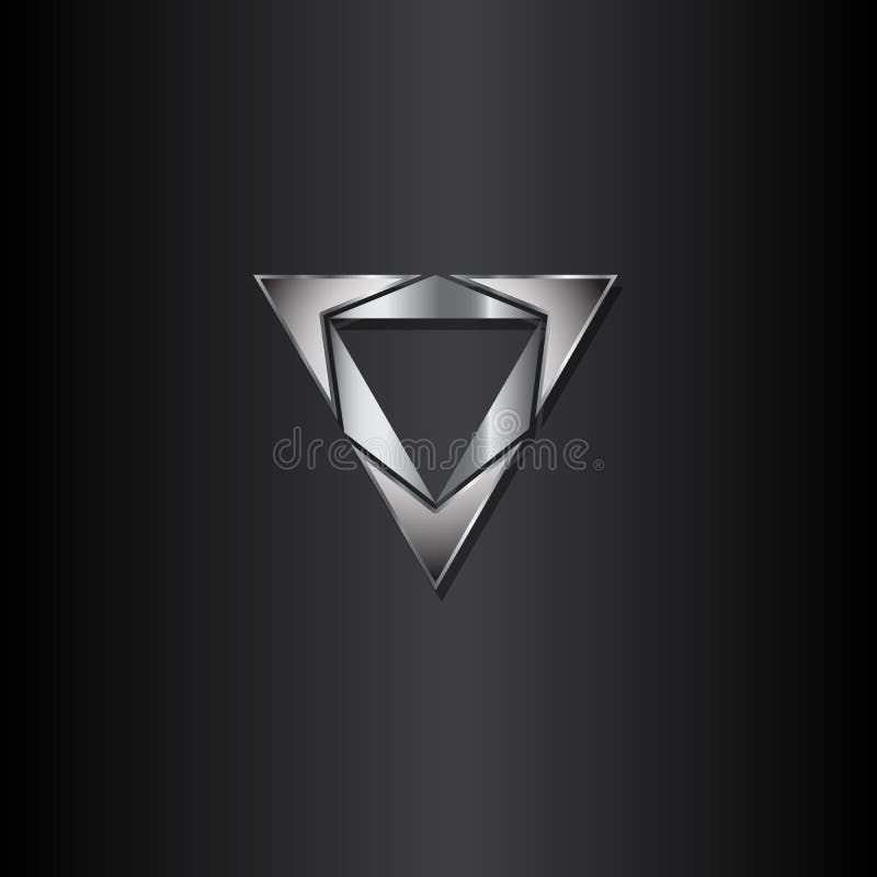 Modern Design Triangle with Color Metal on Black Background Stock ...