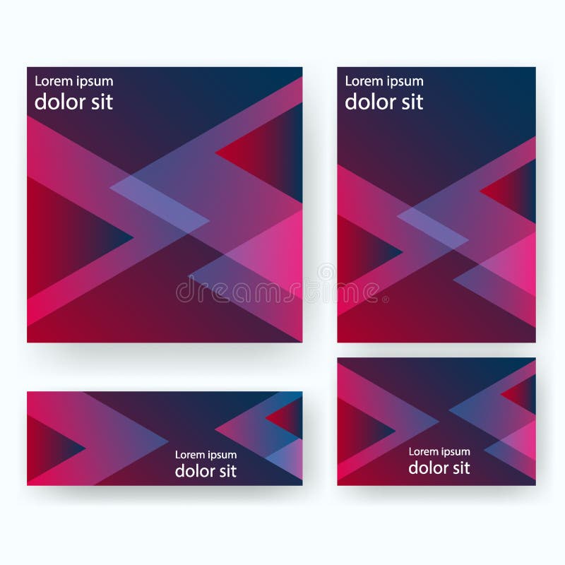 Modern Design Triangle Pattern Banner Templates Set for Print Stock ...