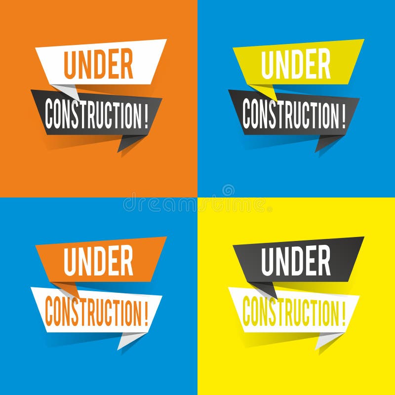 Modern Design Under Construction Text on Speech Bubbles Concept Stock ...