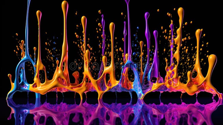 Modern Design Wallpaper of Ink Splashes Going Up, Exploding Effect, Ai ...
