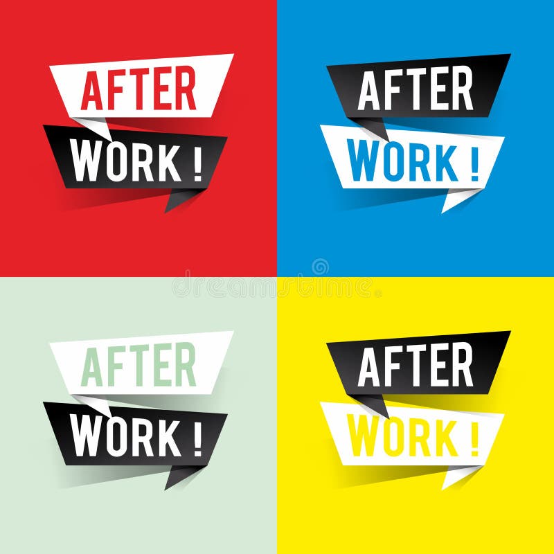 Modern Design after Work Text on Speech Bubbles. Party Concept Stock ...