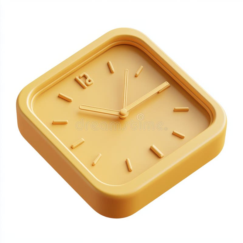 Modern Design of a Yellow Square Clock: Concept for Managing Time Stock ...