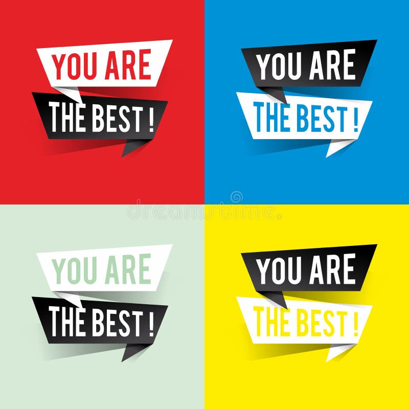 Modern Design You are the Best Text on Speech Bubbles Stock Vector ...